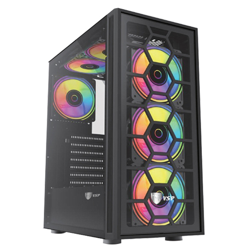 CASE VSP GAMING FA05- Black + 4Fans Led