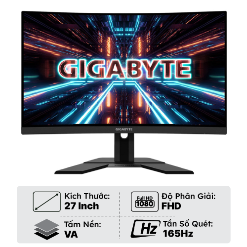Màn hình LCD GIGABYTE G27FC-EK (1920 x 1080/VA/165Hz/1 ms/FreeSync, G ...