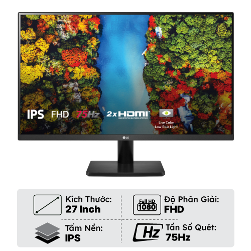 Màn Hình Máy Tính LG 27MP500-B 27 Inch FHD IPS (1920x1080/75Hz/5ms GtG)