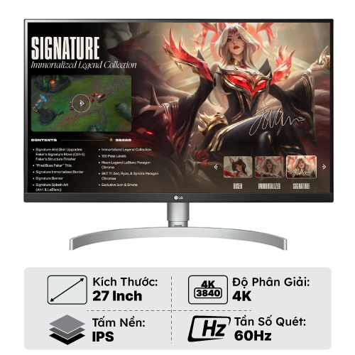 Màn hình LCD LG 27'' 27UL850W (3840x2160/IPS/60Hz/5ms/Trắng)