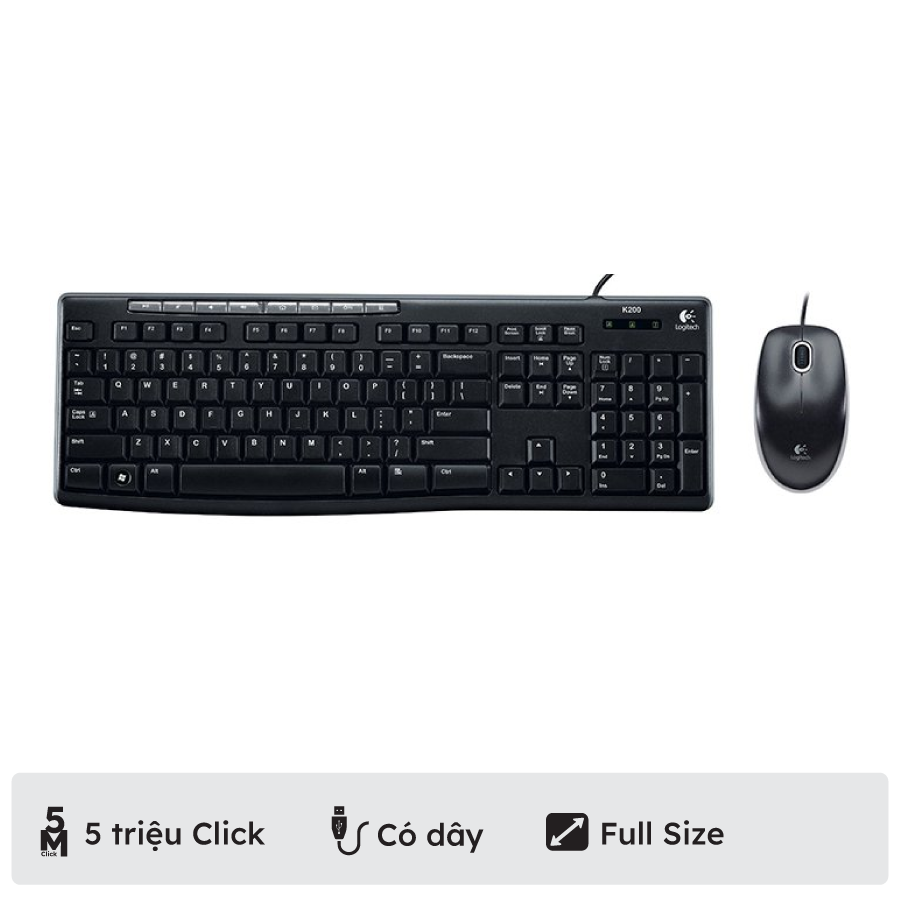 Bàn Phím + Chuột Logitech MK-200