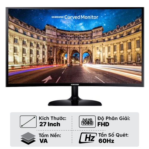 Màn Hình cong Samsung 27" LC27F390FHEXXV (1920x1080/VA/60Hz/4ms/FreeSync)