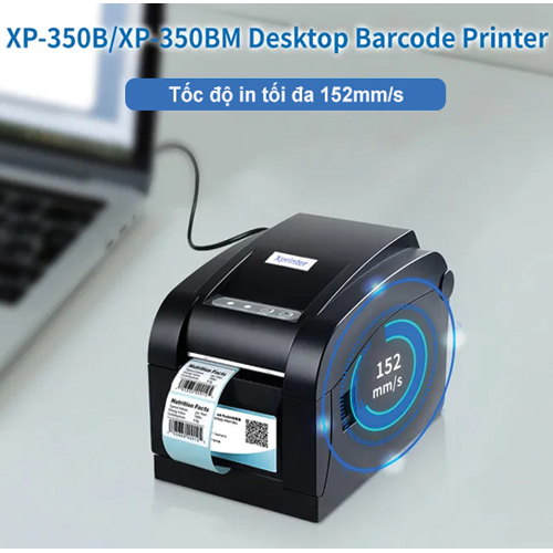 XPRINTER XP-350B MÁY IN TEM NHÃN MÃ DECAL NHIỆT (203dpi/USB/Đen)